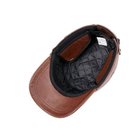 Men's 100% Genuine Leather Hat Full Grain Winter Warm Cowhide Baseball ...