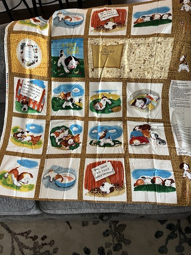 Little Golden Book Fabric Poky Little Puppy Panel Cotton Quilt Cut Sew ...