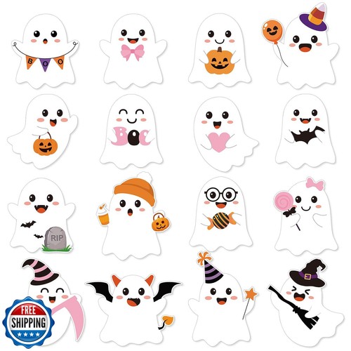 48 Pcs Halloween Ghost Cutouts Halloween Bulletin Board Decorations ...