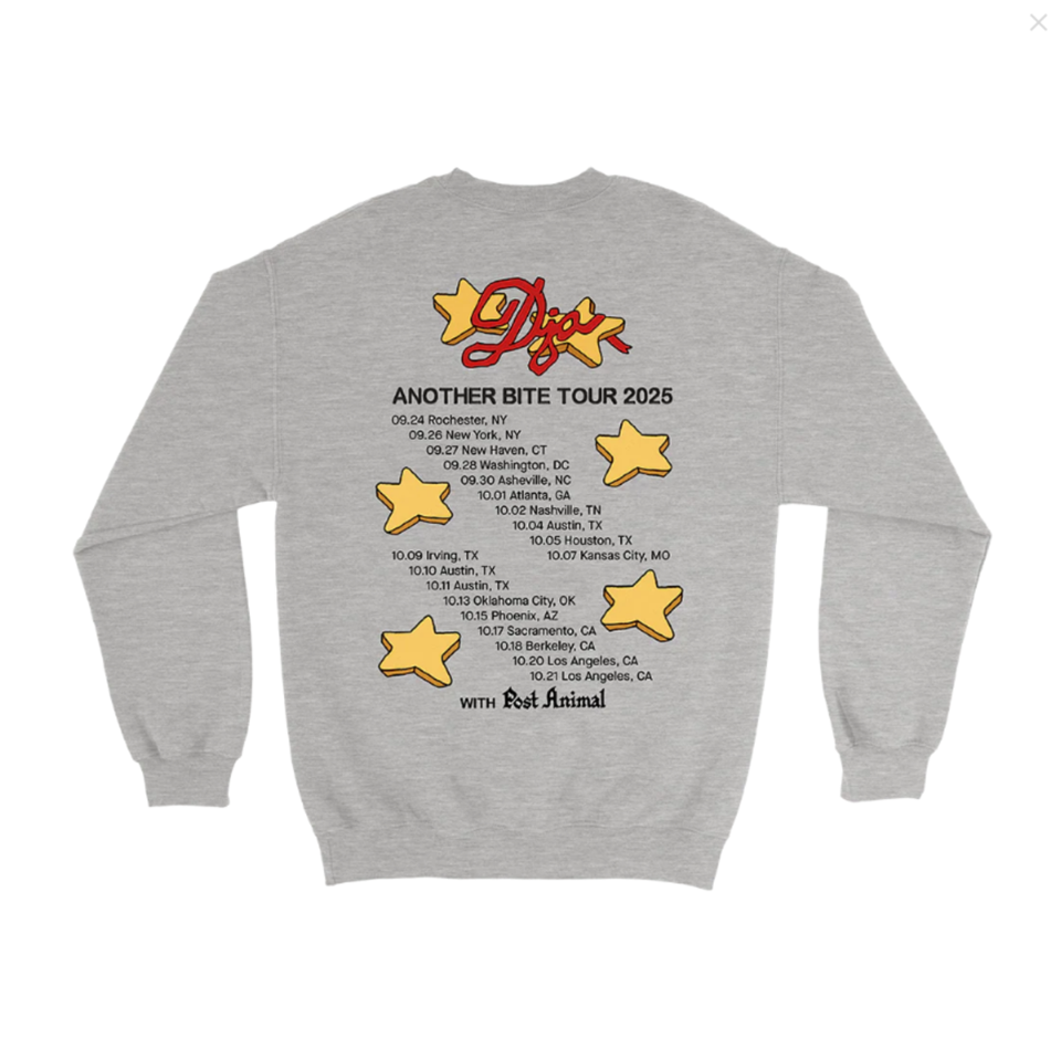 DJO Another Bite Tour 2025 Crewneck Sweatshirt, Post Animal NYC Merch ...