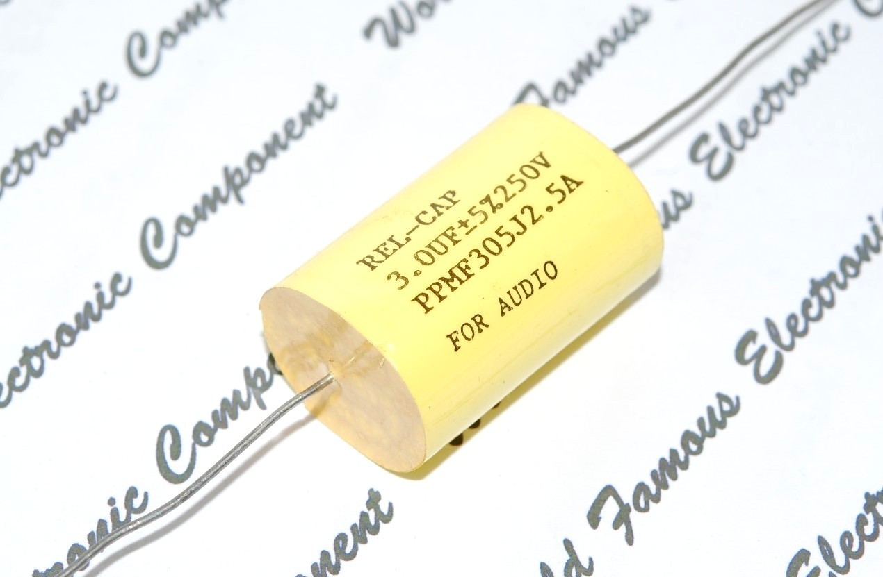 1pcs - REL-CAP PPMF 3uF (3µF) 250V 5% Axial Capacitor - PPMF305J2.5A ...