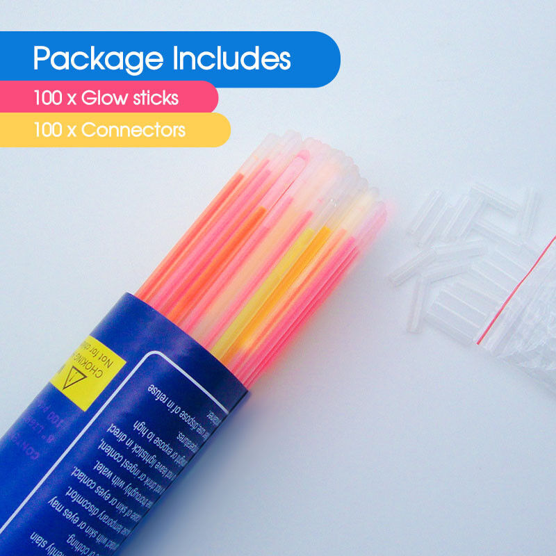 100Pcs Mixed color glow sticks party glowsticks bracelets light glow in ...