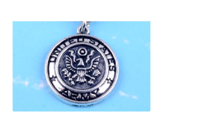 Round US ARMY VETERAN VET Pendant Charm 925 Sterling Silver Plated 20 ...