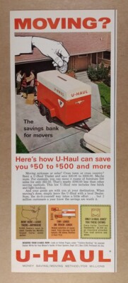 1963 U-Haul Trailer Rental color photo vintage print Ad | eBay
