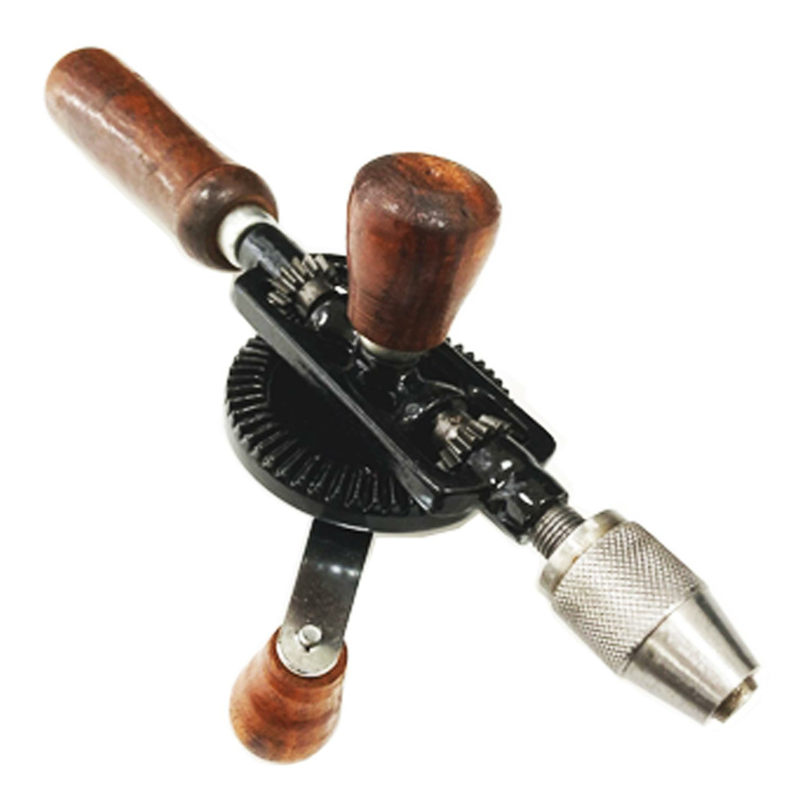 Hand Drill Chuck 1/4" Double Pinion Wooden Handle Intricate Drilling ...