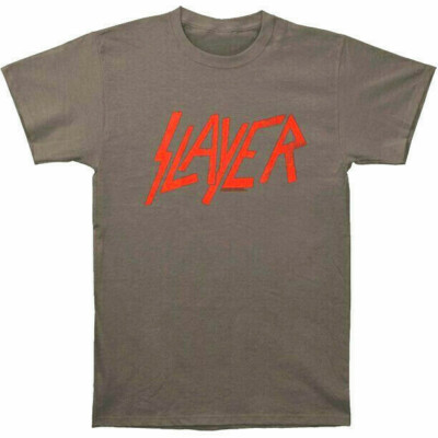 Slayer Distressed Red Logo Mens Cotton T-Shirt | eBay