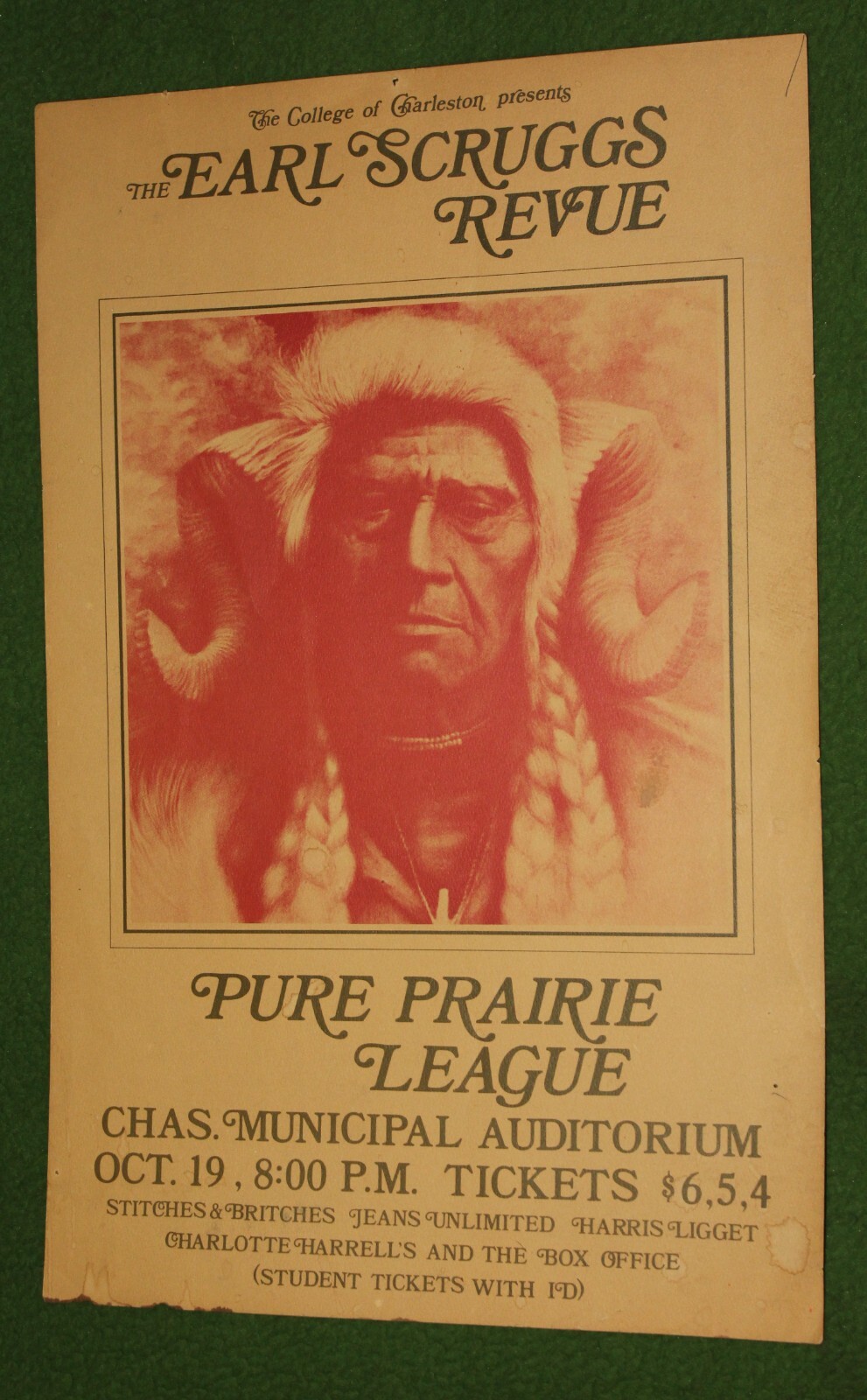 Earl Scruggs Revue Pure Prairie League Concert Poster BLUEGRASS ...