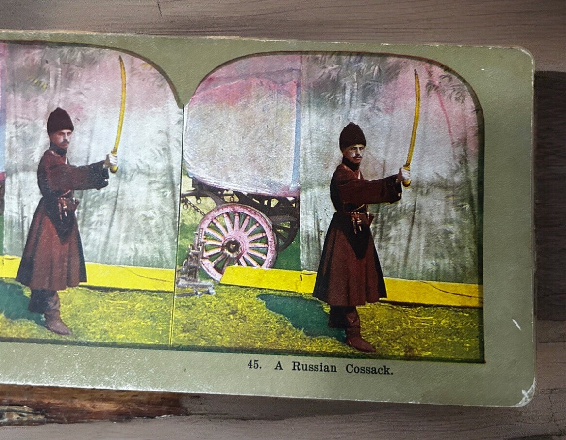 Stereoview ~ Undated ~ "45. A Russian Cossack." ~ Color | eBay