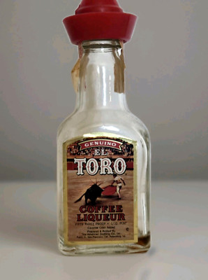 Vintage El Toro Coffee Liqueur Empty Mini Bottle 1/10 Pint | eBay