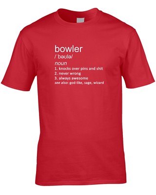 Bowler Definition Mens T-Shirt Gift Idea Ten Pin Funny Sport Bowling ...