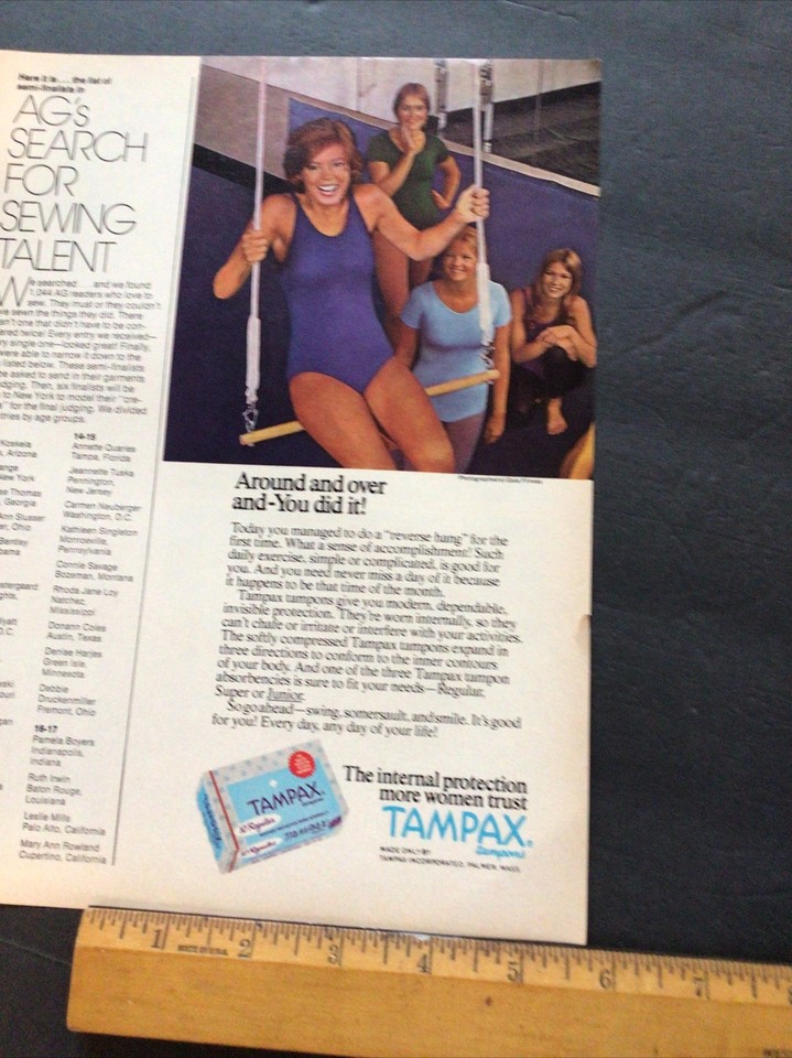 Tampax Tampons Ad Clipping Original Vintage Magazine Print #4 | eBay