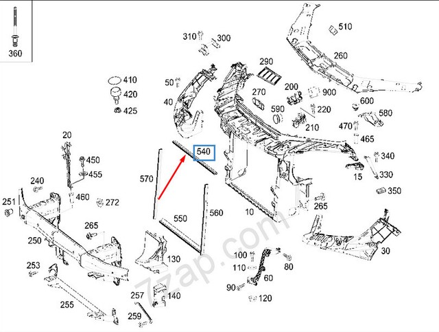 OEM Mercedes-Benz M-class W166 Radiator Upper Seal Trim A1666890098 ...