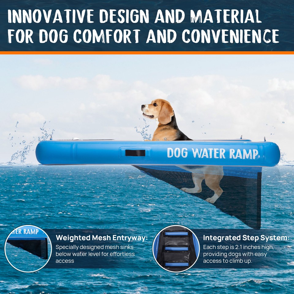 RYpetmia Large Inflatable Pup Plank Dog Water Ramp Pool Ramp Dog ...