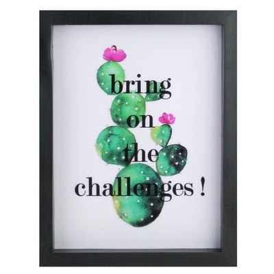 Northlight B/O LED Lighted Inspirational Cactus Framed Light Box 9" x 7 ...