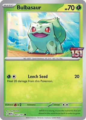 Bulbasaur - 001/165 - Pokemon 151 Promo Exclusive SEALED NM | eBay