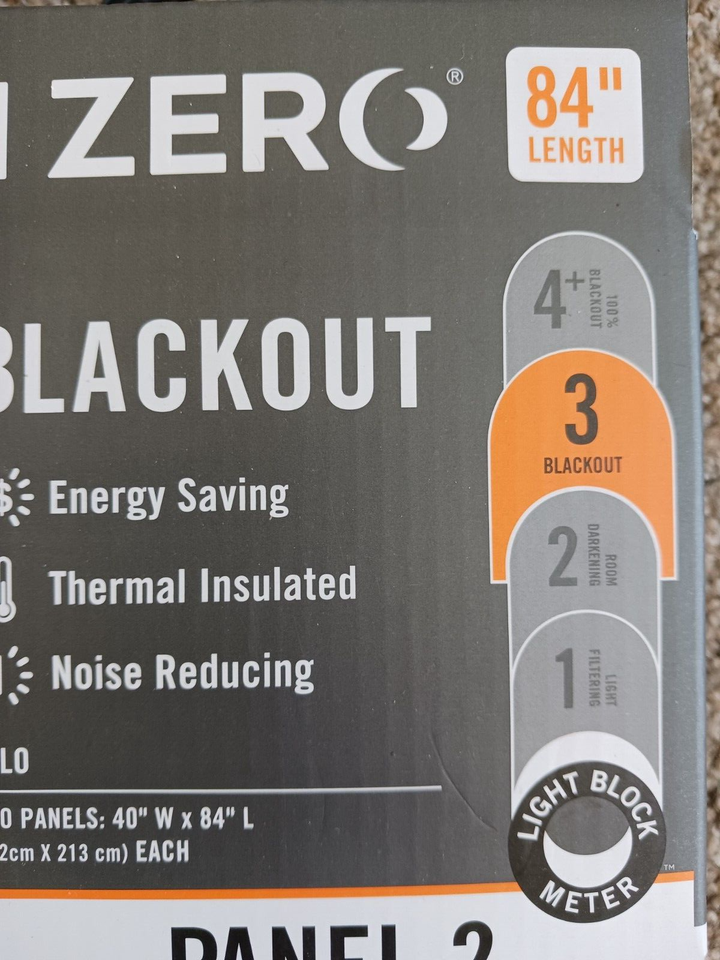 NEW 2pack Sun Zero Arlo BLACKOUT Charcoal Curtain Panel 40’’W x 84’’L ...