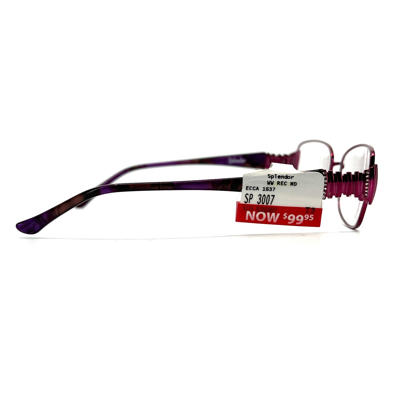 SPLENDOR SP 3007 BU Womens Burgundy Full Rim Eyeglasses 51-16-135 | eBay
