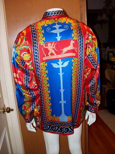 NWT MEN'S CREME DE SILK GREEK STYLE SILK SHIRT VIBRANT COLORS SIZE ...