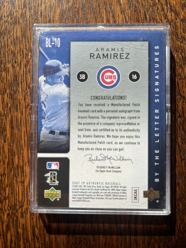ARAMIS RAMIREZ 2007 SP AUTHENTIC BY THE LETTER AUTO 15/25 CUBS ...