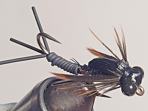 WIGGLE BUG!! Jointed Black Stonefly Size 10 (per 3) | eBay