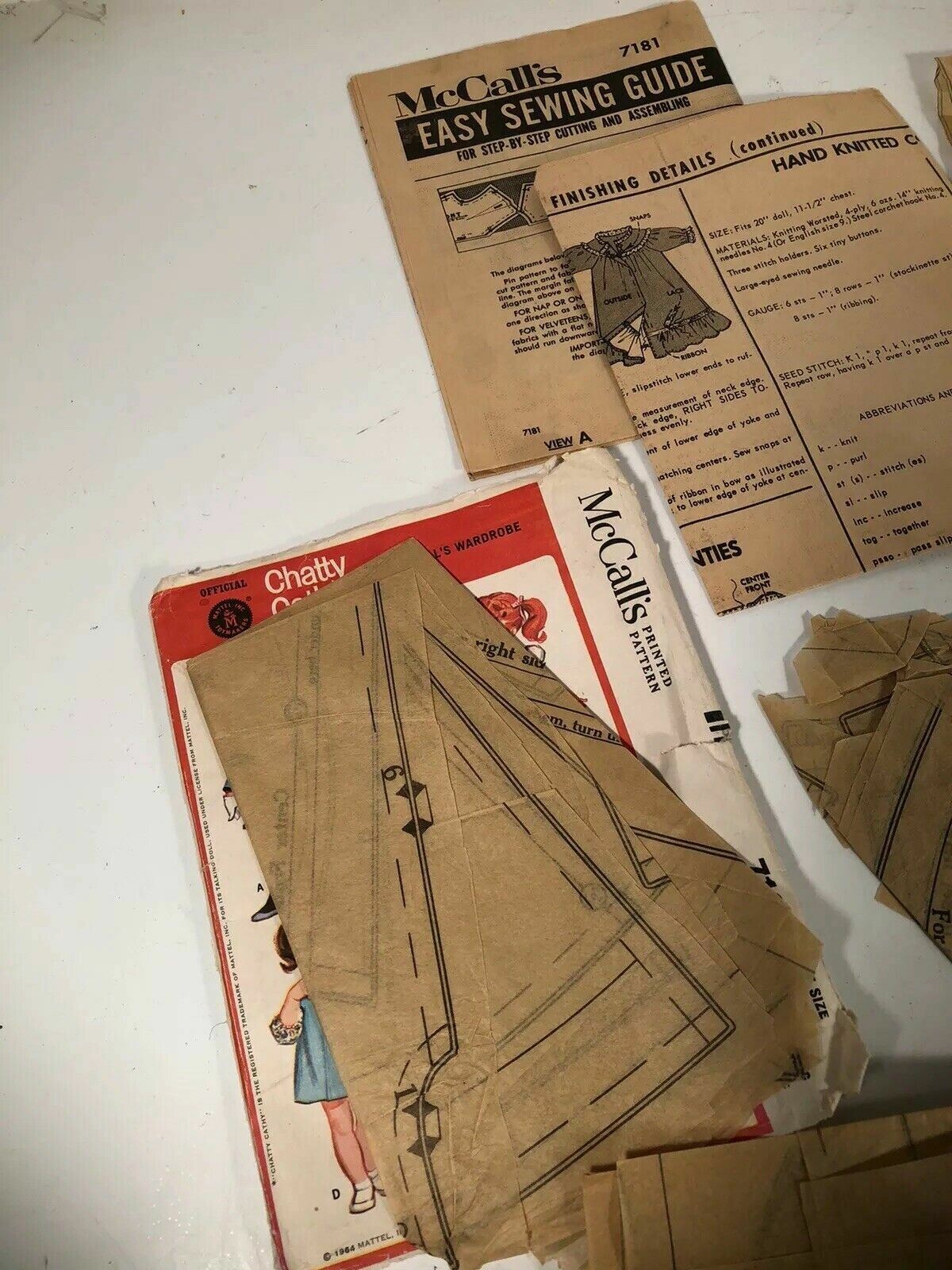 Chatty Cathy Clothes McCall's Pattern 7181 Vintage Mattel 20" 1964 Made ...