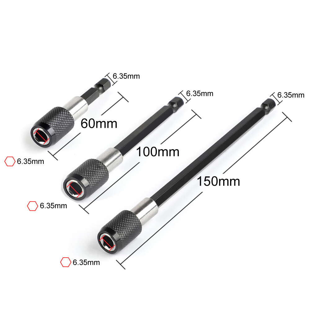 3Pcs Screwdriver Extension Kit Quick Release 1/4 Hex Shank Holder Drill ...