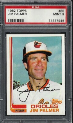 1982 Topps #80 Jim Palmer Baltimore Orioles PSA 9 Mint 81837946 | eBay