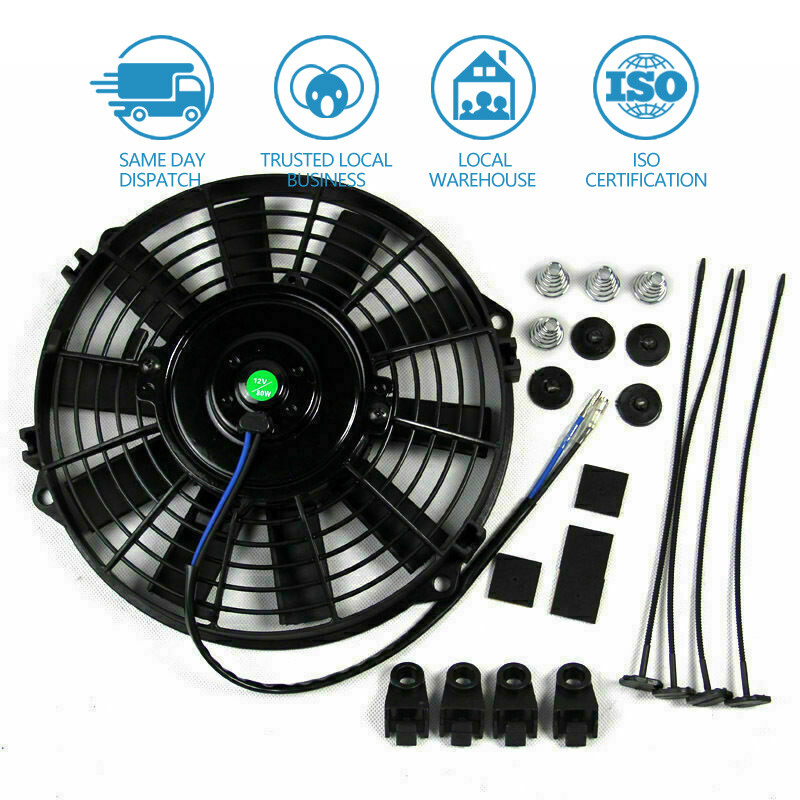 2x 9Inch 12V 80w Radiator Cooling Fan+Mounting Kits fits for Holden ...