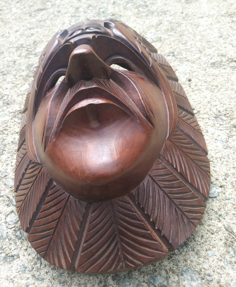Mayan Hand carved wood mask Guatemalan Maya folks art scuplture chief ...