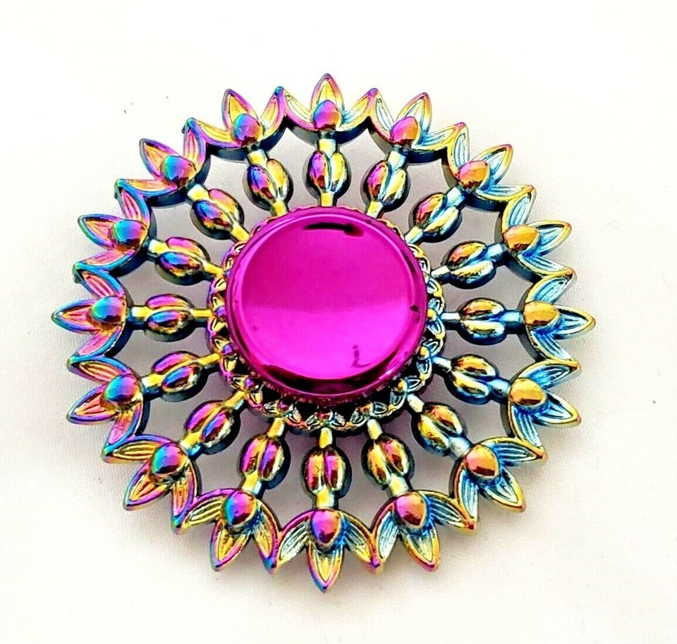 Flower Metal Multi Color Fidget Spinner Toy Boys Girls Kids Adults ADHD ...