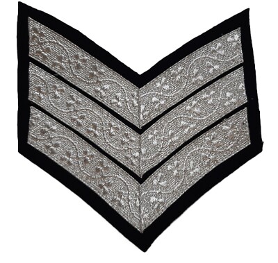 Royal Irish Chevrons Sergeant 3 Bar Silver on Black British Army Old ...