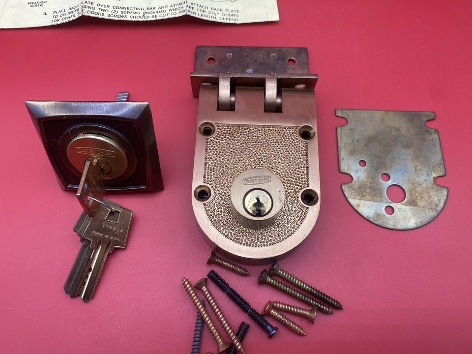 Vintage Sears Craftsman Security Door Lock w/Keys #5810 Jimmyproof Open ...