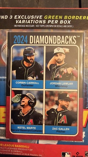 2024 Topps Heritage High Number Arizona Diamondbacks 1975 Team Quads ...