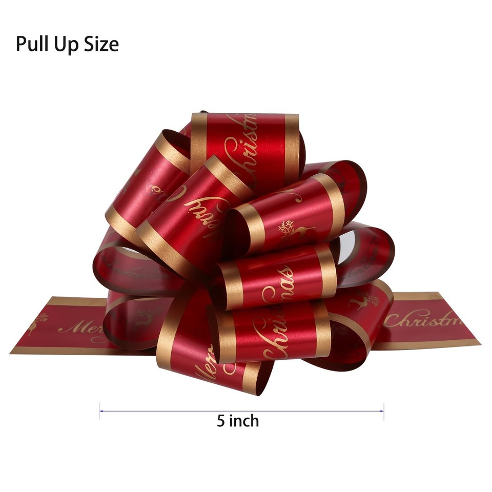 Lot de 12 Nœuds Cadeau Noël avec Ruban 127cm Nœuds de Noël Accessoire d ...