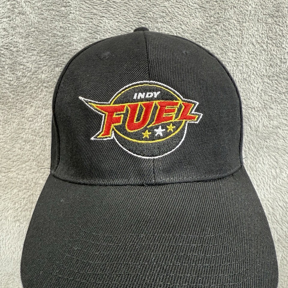 Indy Fuel Hockey Hat Mens Adjustable Strapback Black Embroidered Logo ...