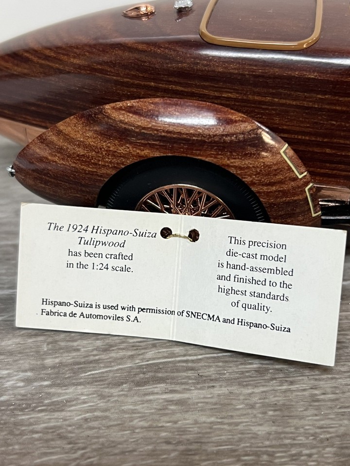 Franklin Mint 1924 Hispano-Suiza Tulipwood Copper Speedster w/ Papers ...