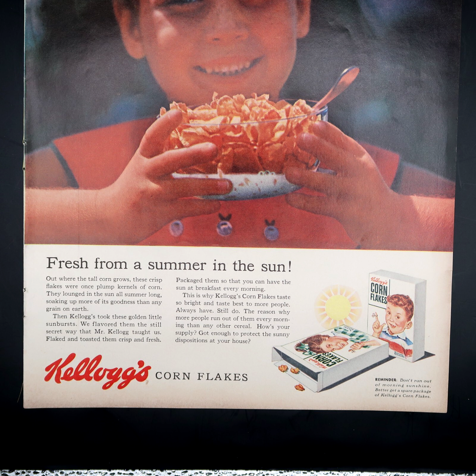 Kelloggs Corn Flakes Magazine Advertisement 1956 Vintage Original Food ...