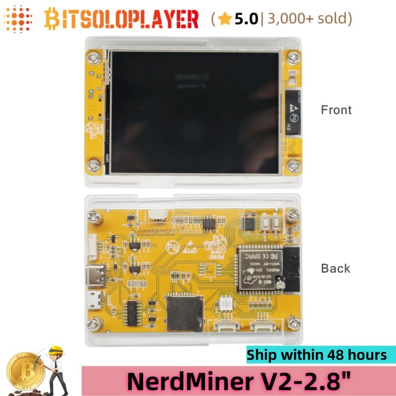 1002KH/s NMMiner V2 BTC Solo Miner 2.8in Display Crypto Bitcoin Lotto ...