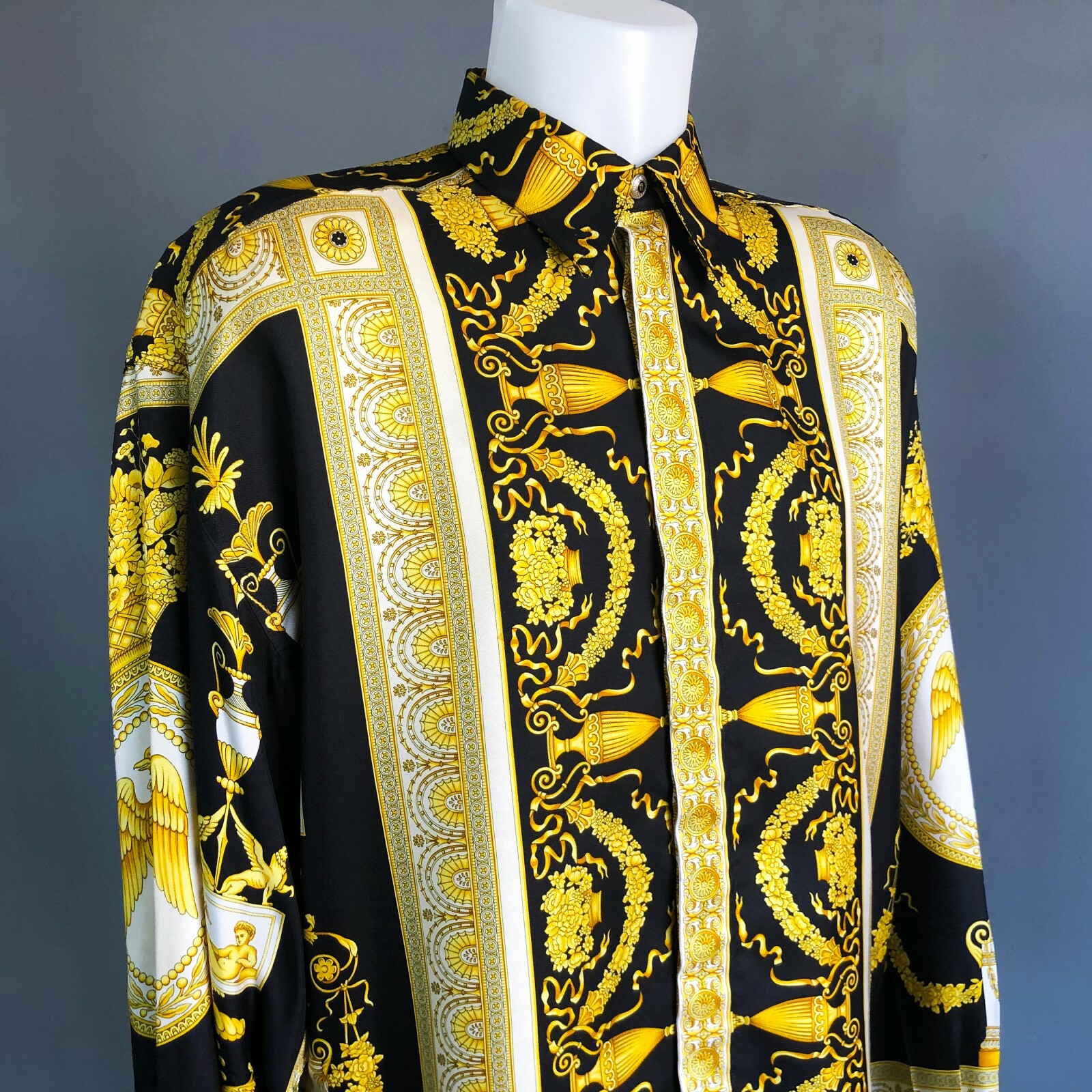 VERSACE CLASSIC V2 silk shirt Wild Signature with Eag… - Gem
