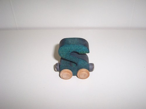 Maple Landmark Wooden Alphabet Name Train Green Letter S Fits BRIO ...