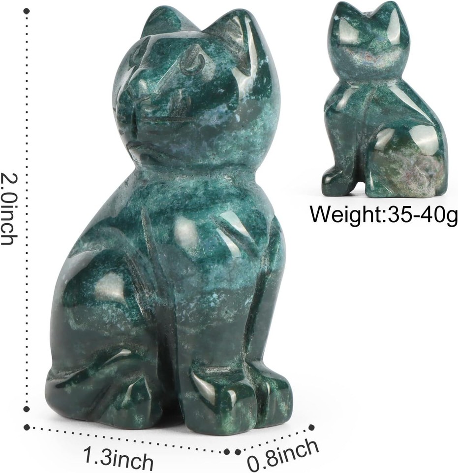 Artistone Ocean Jasper Crystal Cat Statue Hand Carved Gemstone | eBay