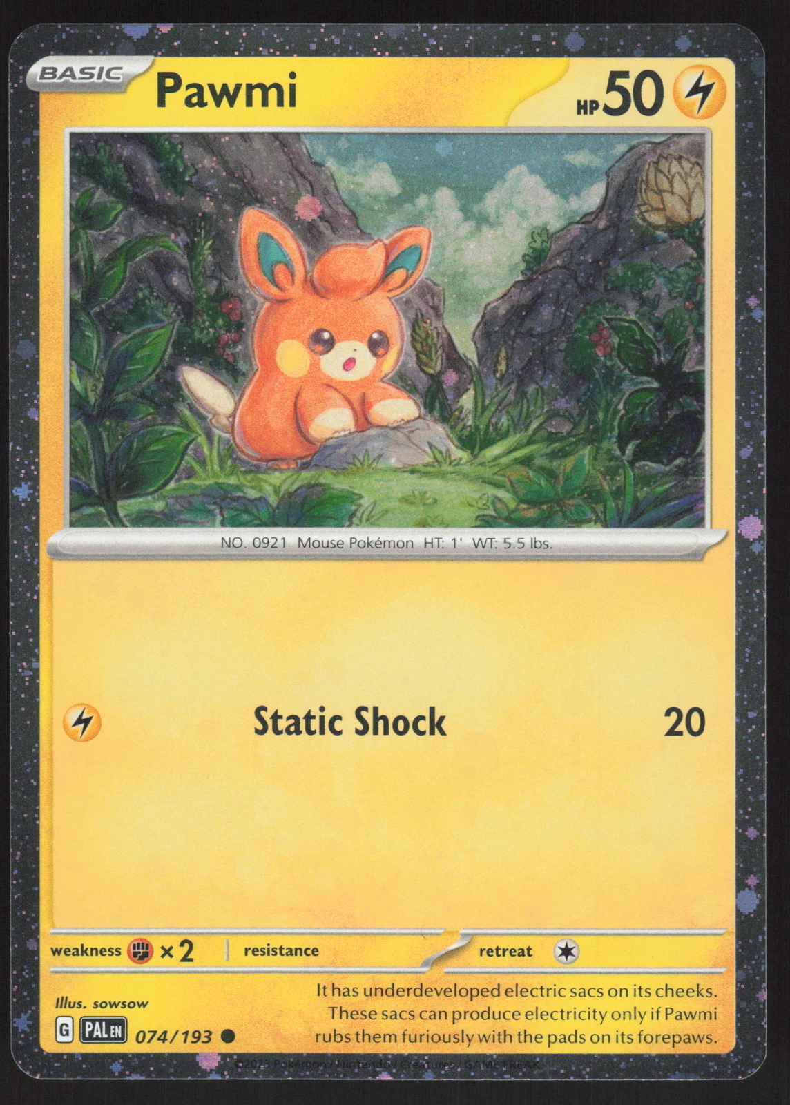 Pawmi (Cosmos Holo) NM 074/193 Miscellaneous Cards & Products Pokemon ...