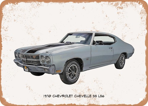 Classic Car Art - 1970 Chevy Chevelle SS LS6 Oil Painting - Rusty Metal ...