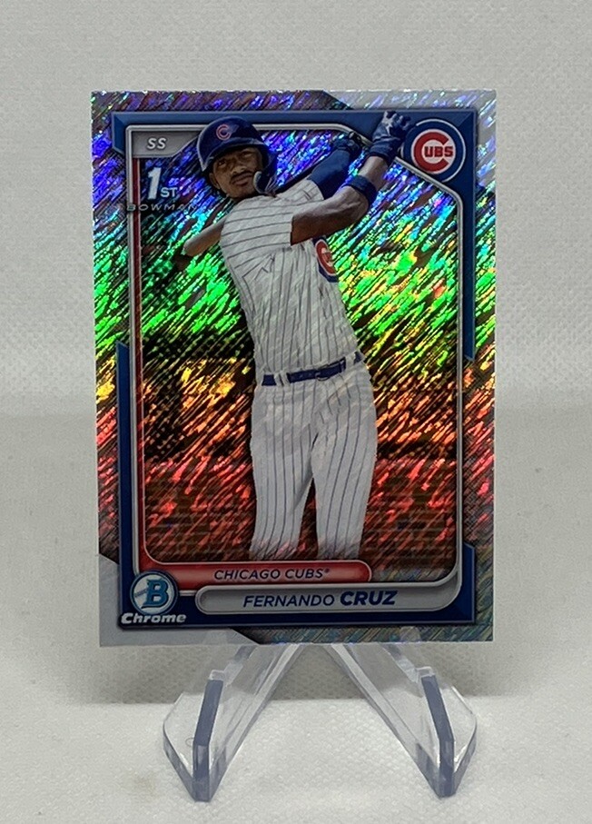 Fernando Cruz 2024 Bowman Chrome Prospects 1st Shimmer Parallel #BCP ...