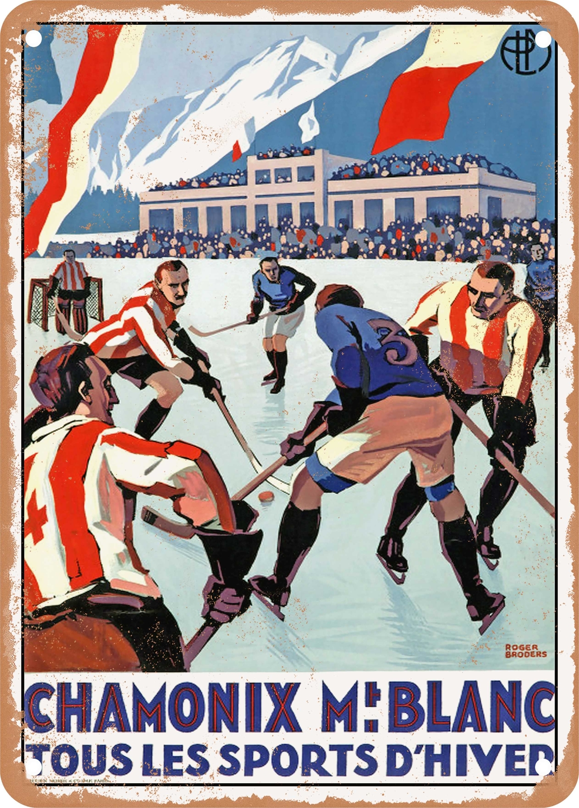 METAL SIGN - 1930 PLM Chamonix Mont Blanc All winter sports Vintage Ad ...
