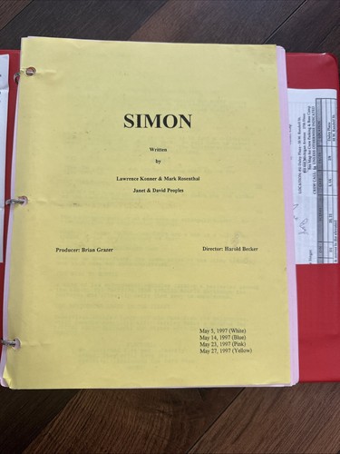 script movie Simon 1997 Lawrence Konner & Mark Rosenthal | eBay
