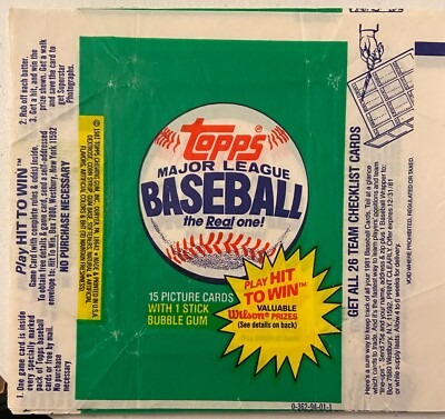 1981 Topps Baseball Card Wax Pack Wrapper | eBay