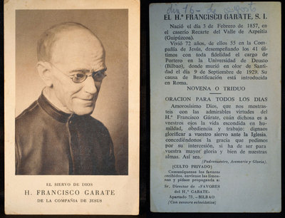 OLD THE SERVANT OF GOD BROTHER FRANCISCO GARATE HOLY CARD COMPANY OF ...