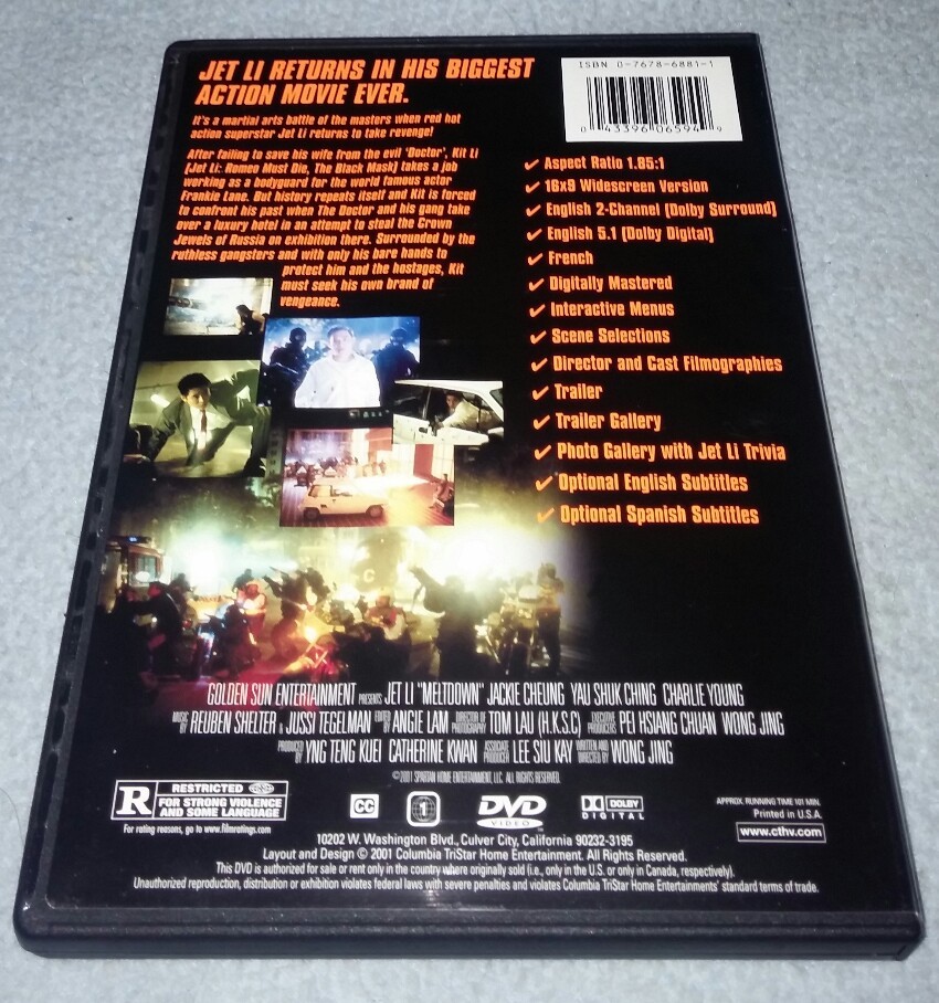 Meltdown DVD jet li RARE oop 43396065949| eBay