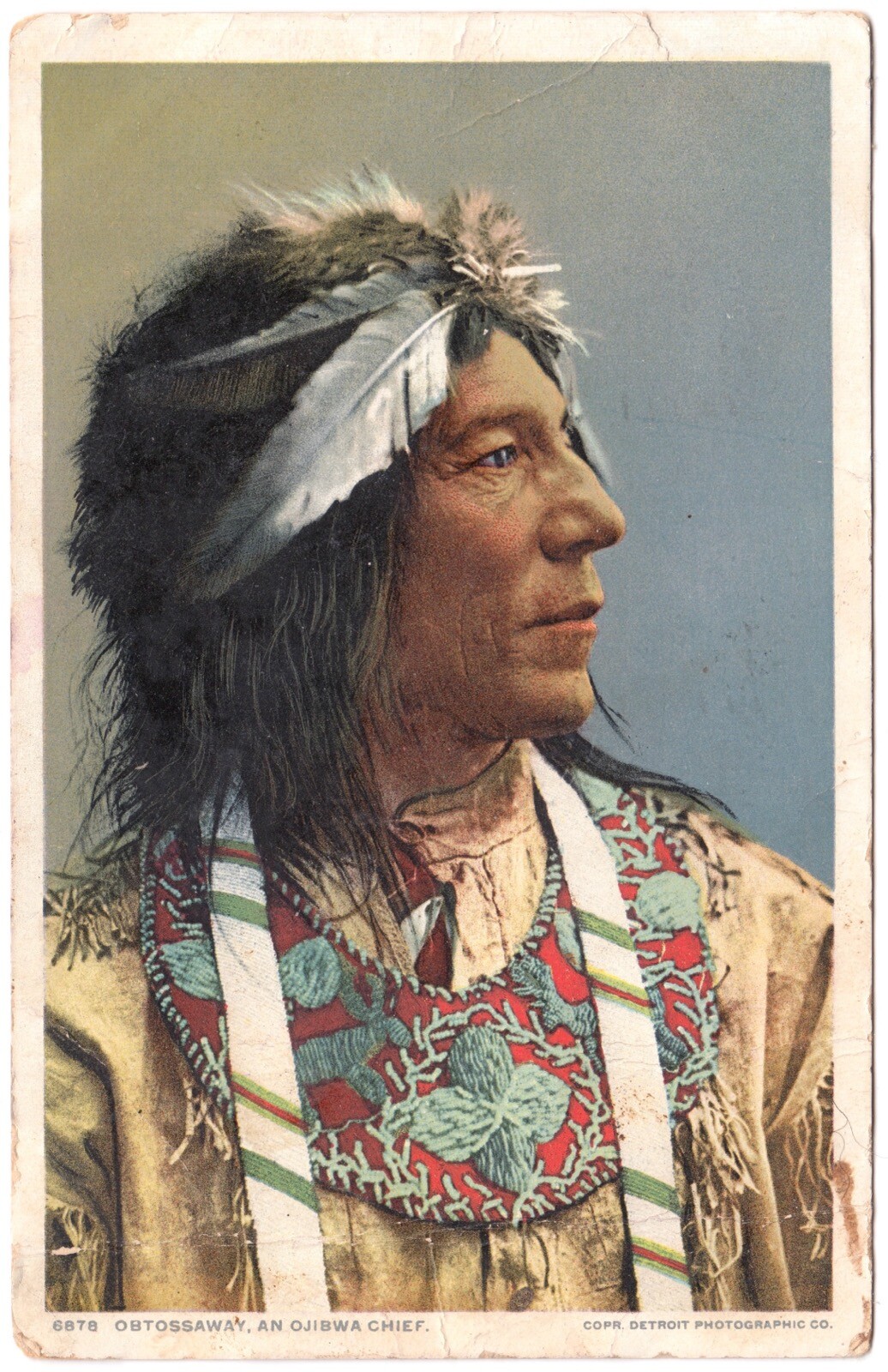 1914 US OBTOSSAWAY OJIBWA CHIEF POSTCARD | eBay